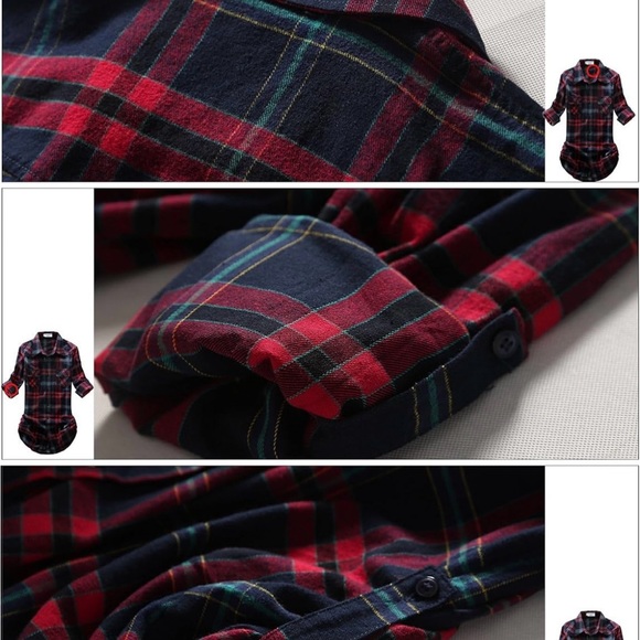 Match | Tops | Matchstick Plaid Flannel Tunic Length Shirt Nwt | Poshmark